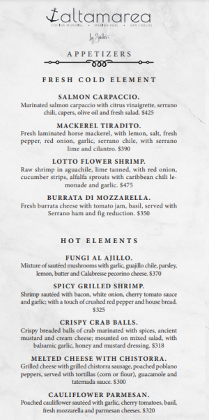 Altamarea - Cocina mundial